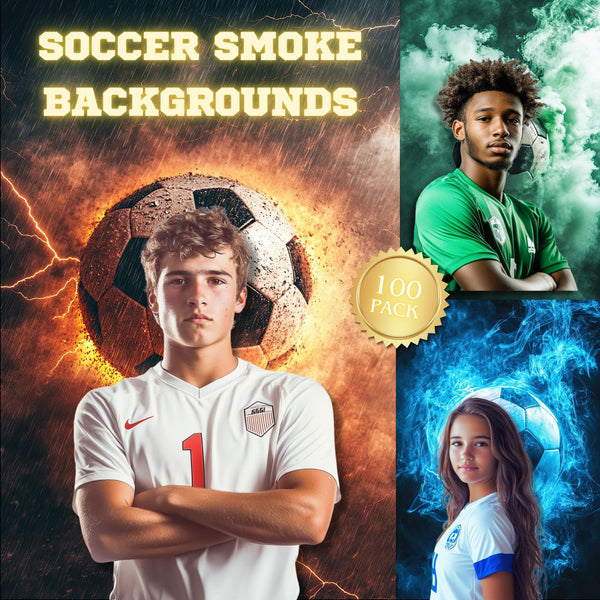100 Soccer Smoke Sports Background Bundle – Game Day Creators
